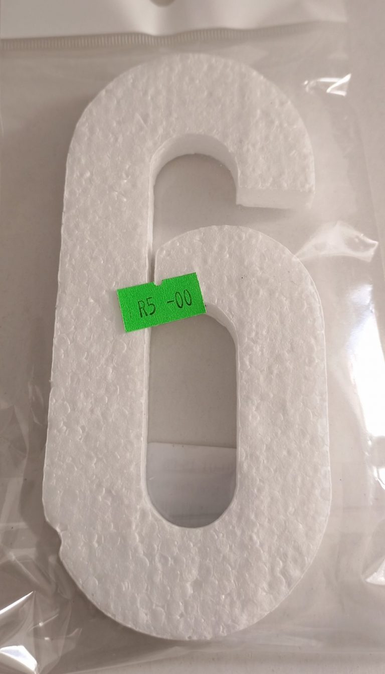 Number Polystyrene 15cm Packet Plain 6 -P6